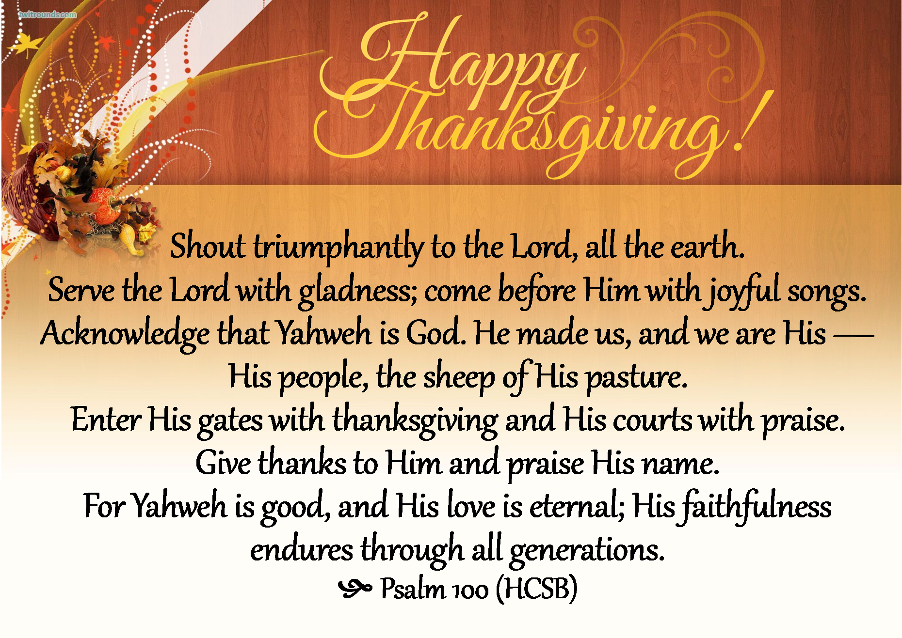 Psalm 100 - Wellspring Christian Ministries